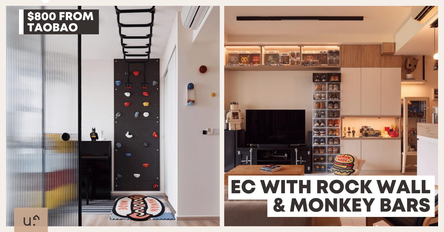 EC Bedroom For Kids With An $800 Rock Wall & Monkey Bar Set